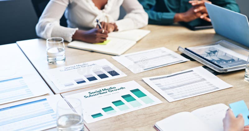 Business Hands, Documents and Notes on Graphs, Charts and Statistics ...