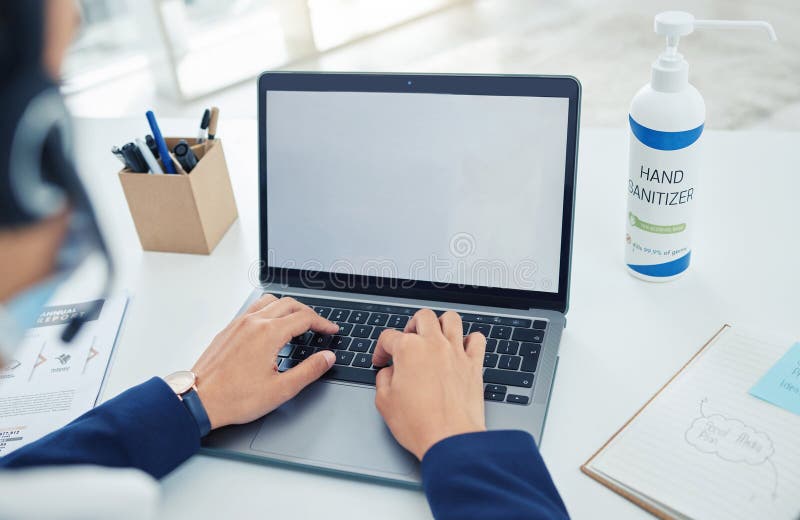 Business, Hands and Employee at the Office on a Laptop Working in ...