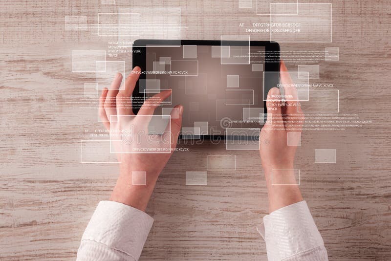 Business Hands Holding Tablet Stock Image - Image of person, tablet ...