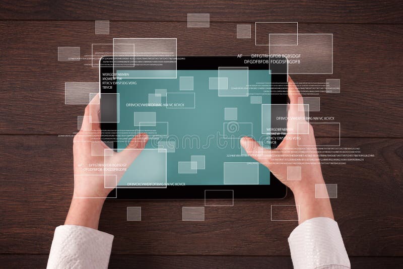 Business Hands Holding Tablet Stock Photo - Image of screen, pointing ...
