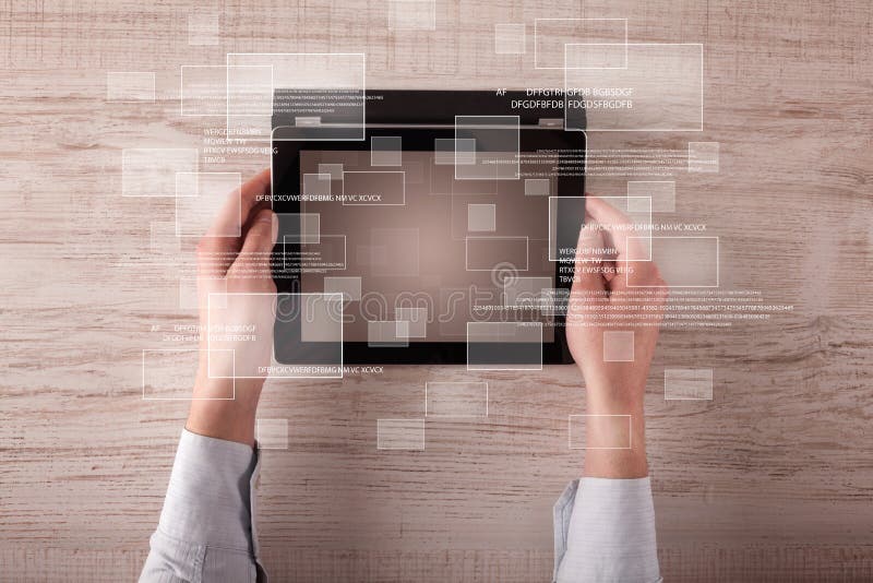 Business Hands Holding Tablet Stock Photo - Image of communication ...