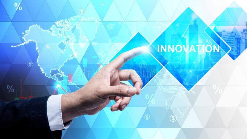 Business Hands Touch an Innovation Text. New Ideas with Innovative ...