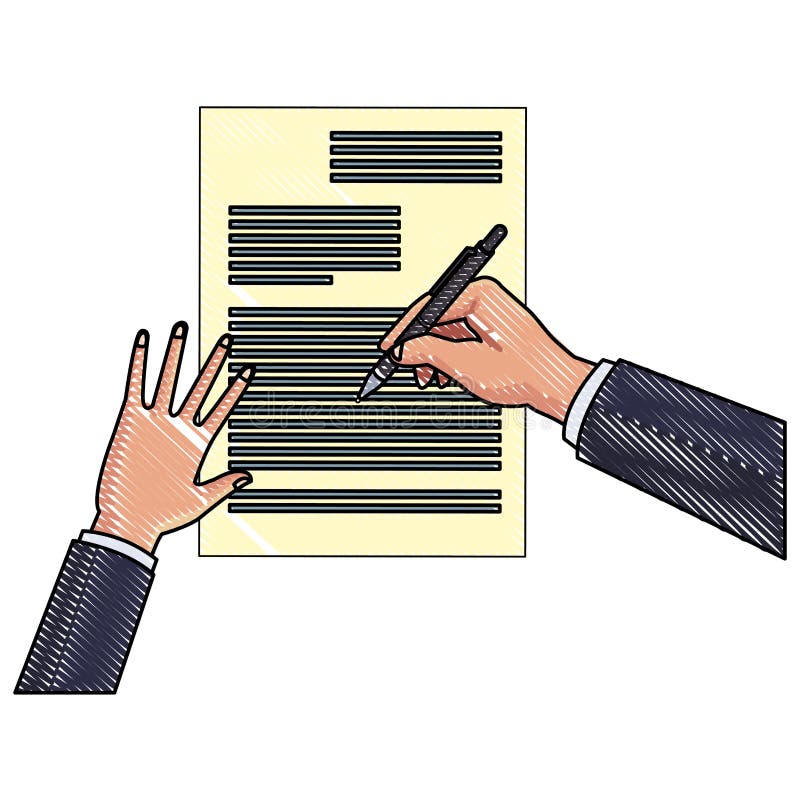Business Hands Writing on Document Scribble Stock Vector - Illustration ...