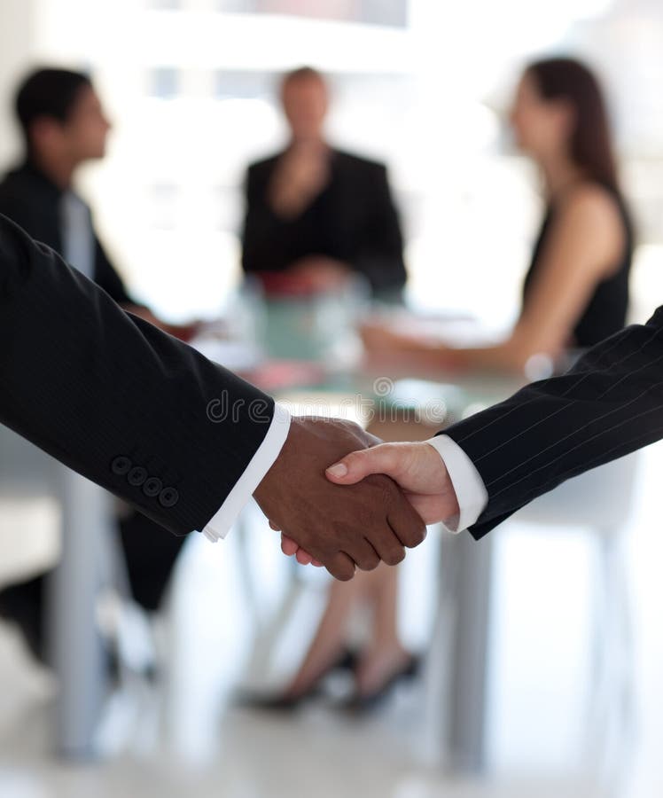Image of Business Partners Handshake on Signing Contract Stock Image ...