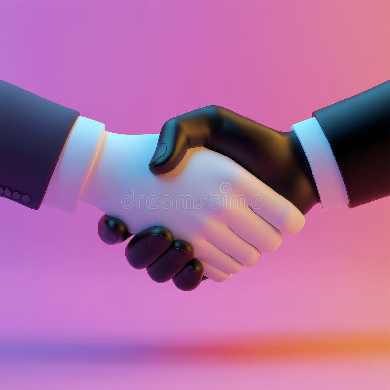 Business Handshake on Abstract Background, 3d Rendering. Computer ...