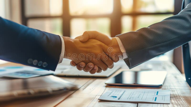 A Business Handshake Agreement.AI Generated Image Stock Photo - Image ...