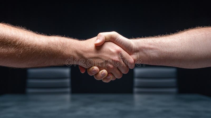 Business Handshake Agreement in a Modern Office Stock Illustration ...