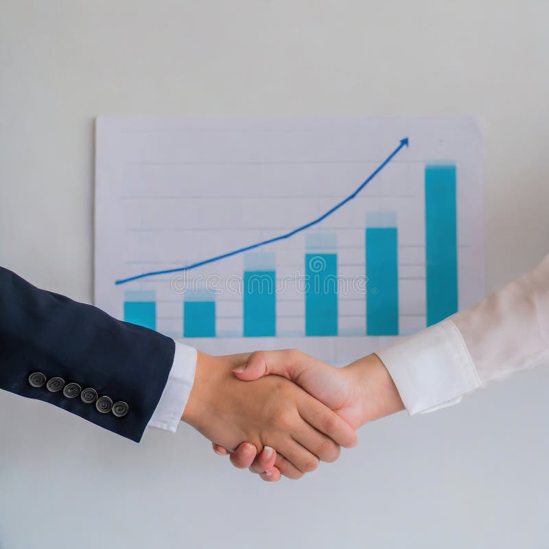 Business Handshake and with Background Financial Graph Analysis Stock ...