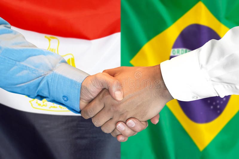 Egypt and Brazil flag stock photo. Image of flapping - 289475684