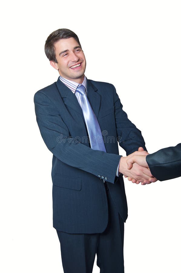 Business Handshake with Both Hands Stock Image - Image of global, males ...