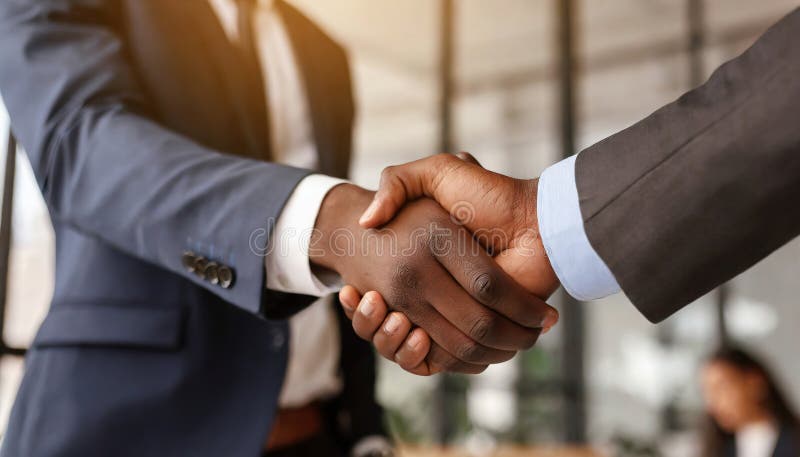 Business Handshake of the Manager and Director of the Company Stock ...