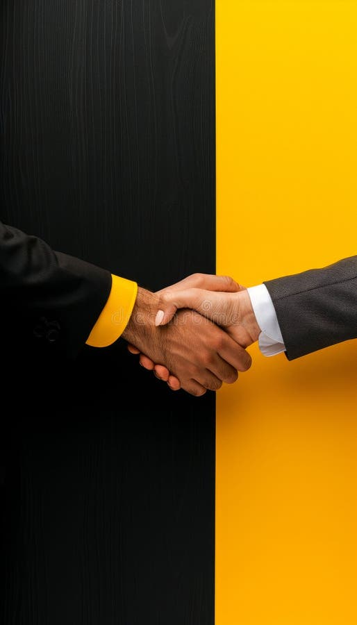 Business Handshake on Contrasting Background. Generative Ai Stock ...