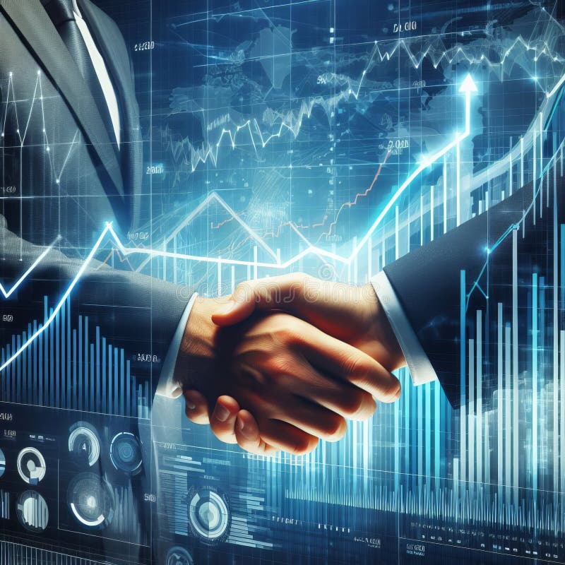 Business Handshake with Financial Growth Chart Stock Image - Image of ...