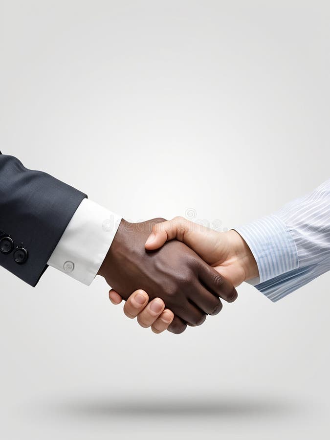 Business Hand Shaking on a White Background Stock Illustration ...