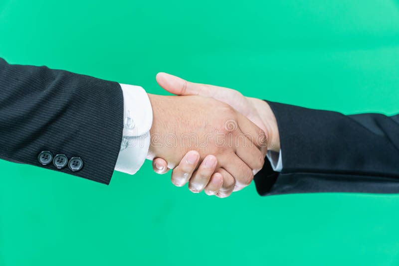 Business Handshake on Green Screen Background, Partnership Trust ...