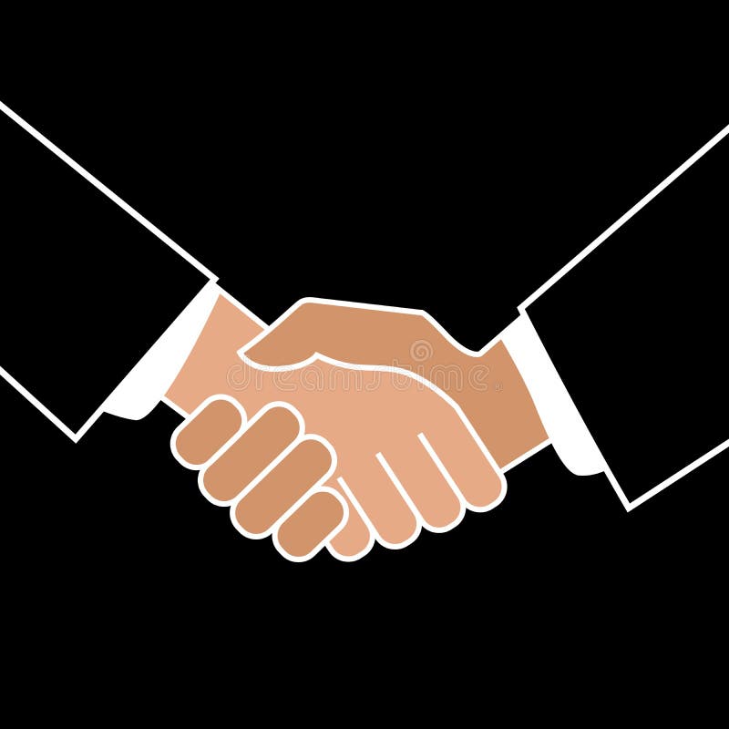 Business Handshake. Icon on Black Background Stock Vector ...