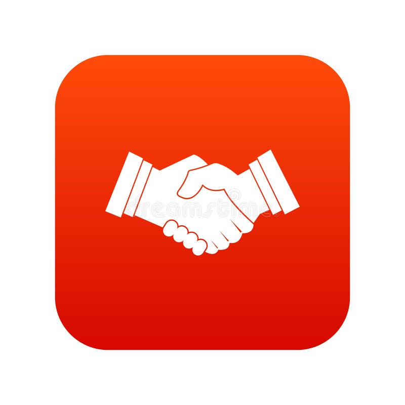 Business Handshake Icon Digital Red Stock Vector - Illustration of ...