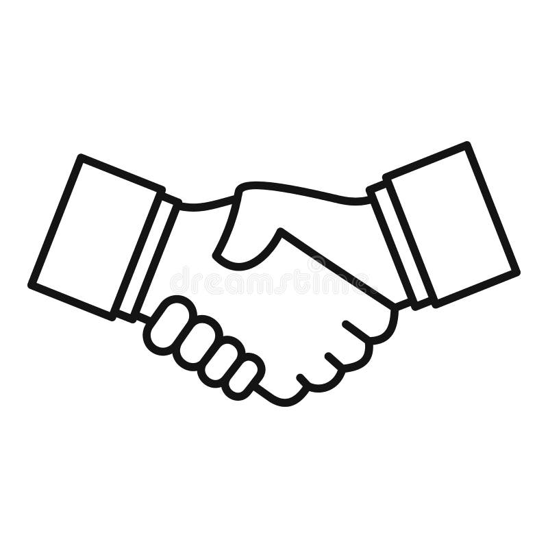 Business Handshake Icon, Outline Style Stock Vector - Illustration of ...