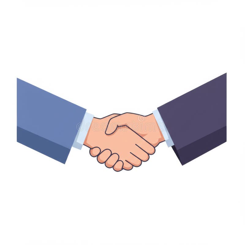 Business Handshake Illustration: Blue and Purple Pixel Art Stock ...