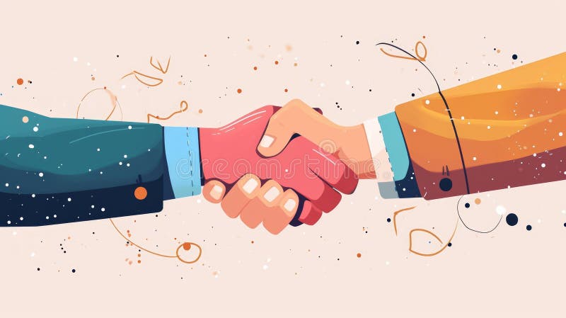 Business Handshake. Illustration in Flat Style. Handshake Concept Stock ...