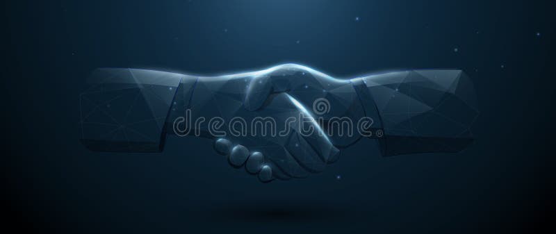 Business Handshake is Made from Lines, Triangles, Low Polygon, and ...