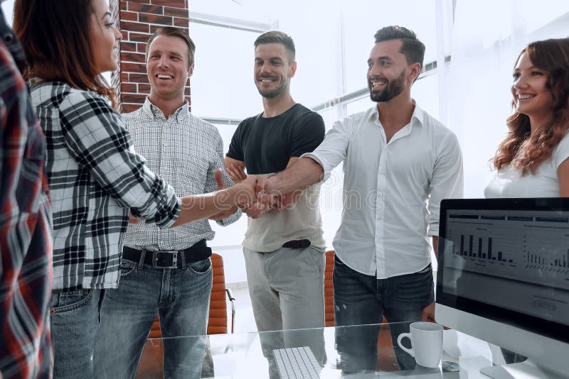 Business Handshake in Modern Office Stock Image - Image of success ...