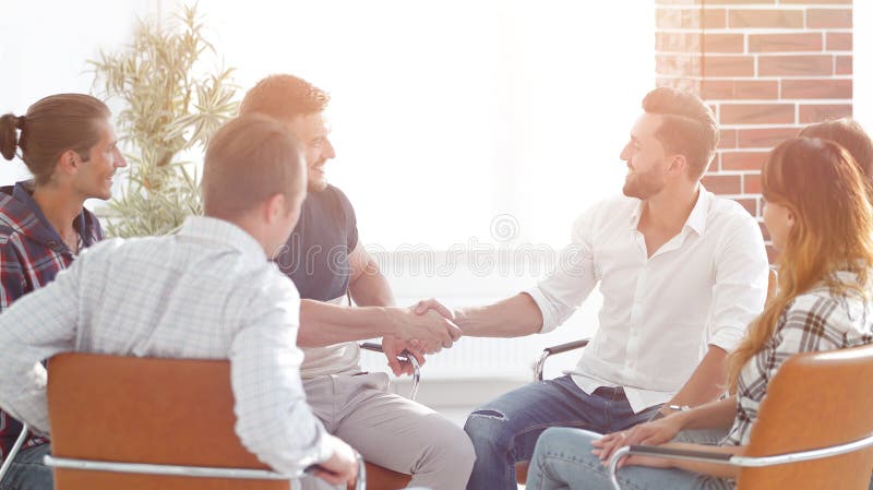 Business Handshake in Modern Office. the Concept of Cooperation. Stock ...