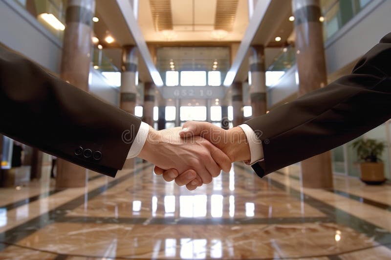 Business Handshake in Modern Office, Symbolizing Successful Deal or ...