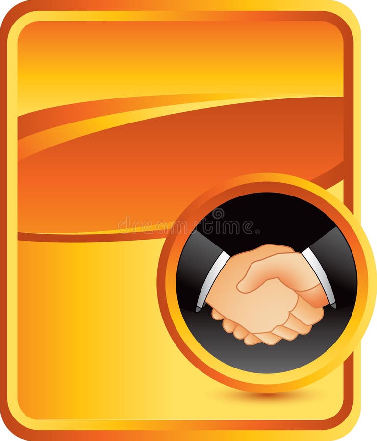Business Handshake on Orange Background Stock Vector - Illustration of ...