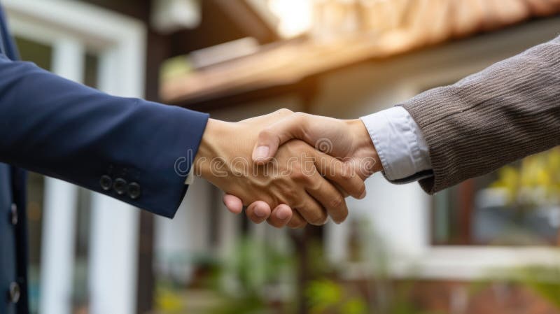 Business Handshake Outdoors Stock Illustration - Illustration of ...