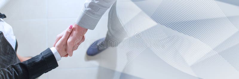 Business Handshake; Panoramic Banner Stock Image - Image of partner ...