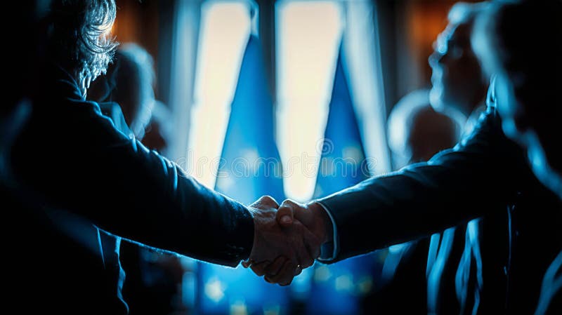 Business Handshake Symbolizing Cooperation Partnership Formal Setting ...
