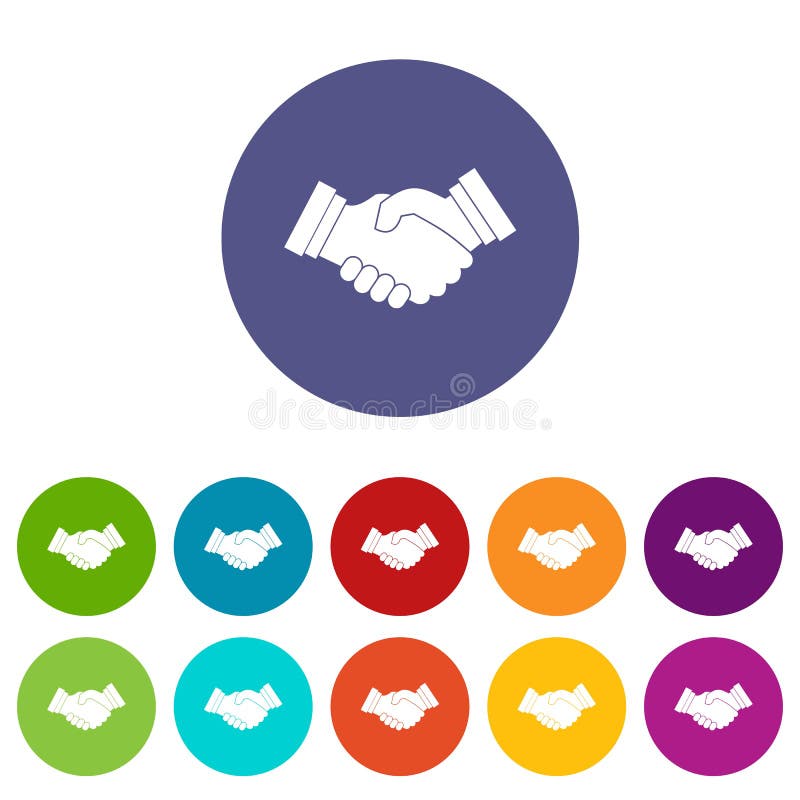Business Handshake Set Icons Stock Vector - Illustration of associates ...