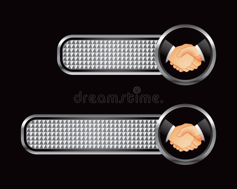 Business Handshake on Silver Checkered Banners Stock Vector ...