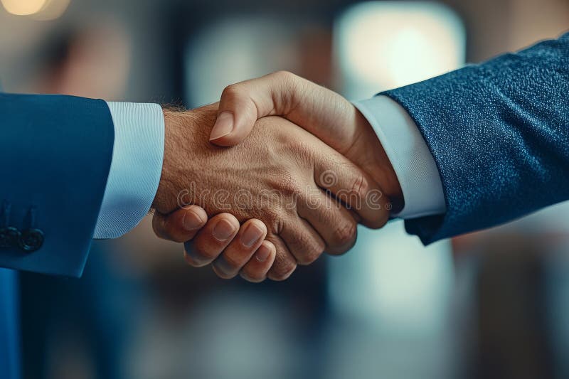 A Business Handshake Taking Place within a Corporate Environment ...