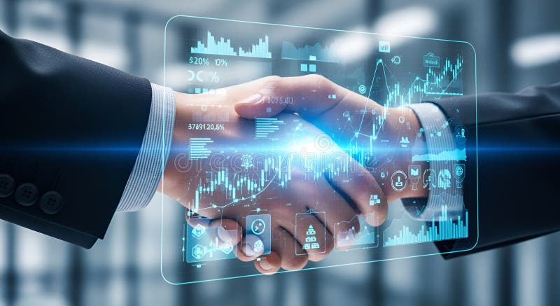 Business Deal with Technology Handshake and Data Analysis for ...