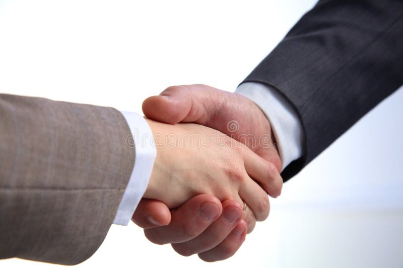 Business Handshake. Two Businessman Shaking Hands with Each Other in ...