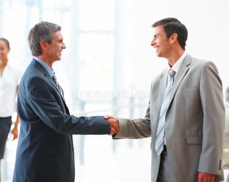 Business Handshake between Two Men Stock Photo - Image of coworker ...