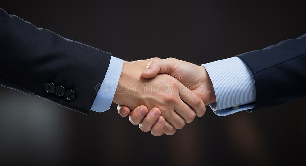 Business Handshake: Two Men Reach an Agreement in a Formal Setting ...
