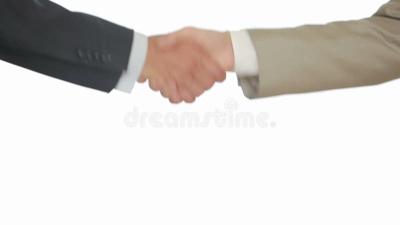 A Business Handshake with White Background, Two Men Shake Hands Stock ...