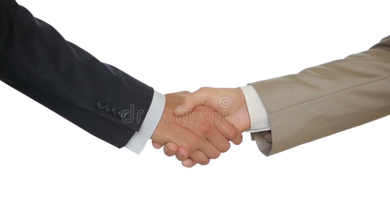 A Business Handshake with White Background, Two Men Shake Hands Stock ...