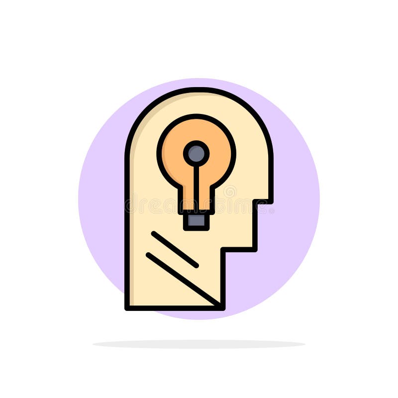 Business, Head, Idea, Mind, Think Abstract Circle Background Flat Color ...