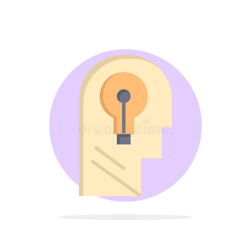 Business, Head, Idea, Mind, Think Abstract Circle Background Flat Color ...