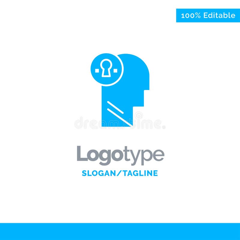 Business, Head, Idea, Mind, Think Blue Solid Logo Template. Place for ...