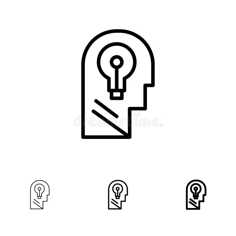 Business, Head, Idea, Mind, Think Bold and Thin Black Line Icon Set ...