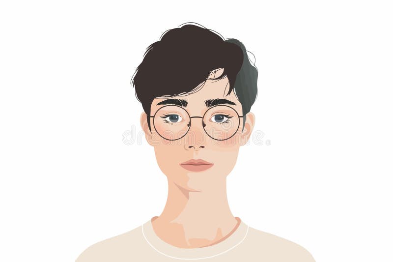 Business Headshot of Non Binary Person Isolated Illustration Stock ...