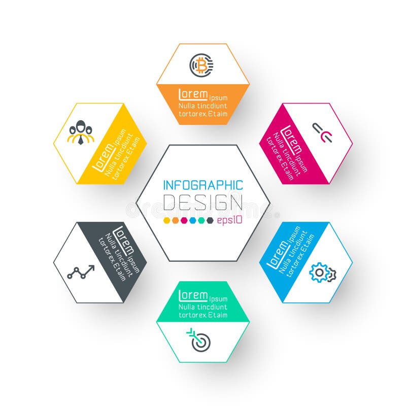 Business Hexagon Labels Shape Infographic Stock Vector - Illustration ...