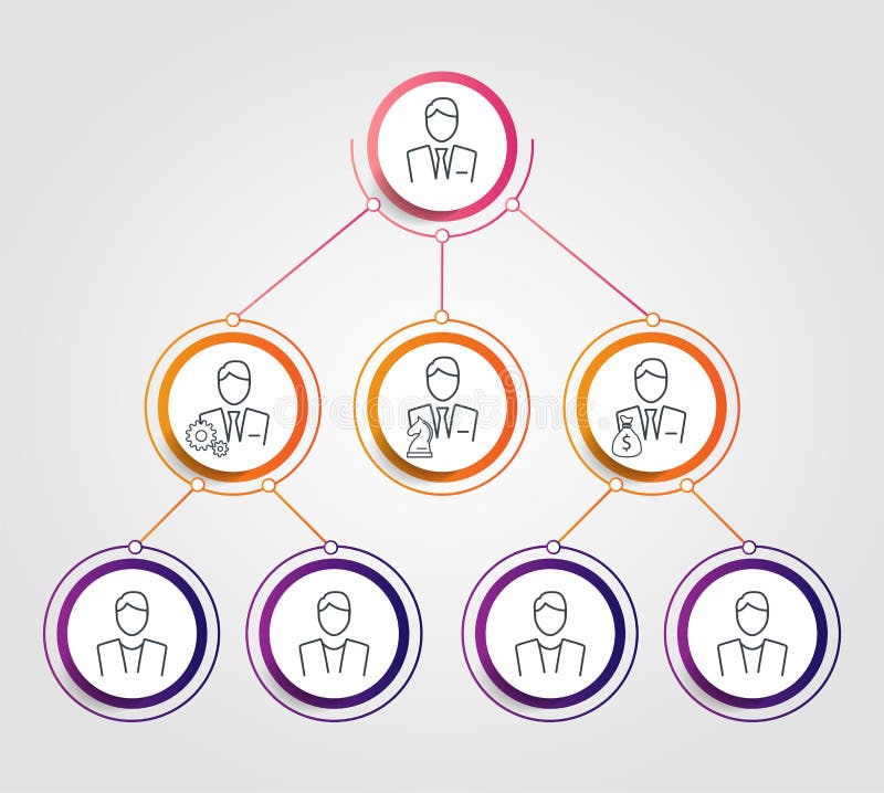 Business Hierarchy Hexagon Chart Infographics. Corporate Organizational ...