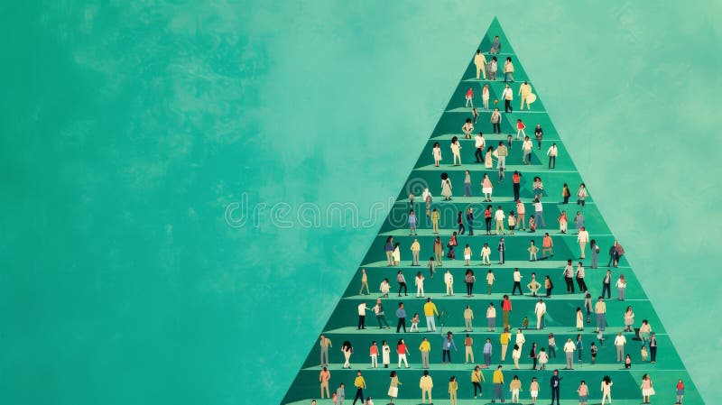 Business Hierarchy Pyramid with Diverse Miniature People Stock Photo ...