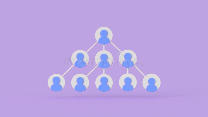 Business Hierarchy Structure Minimal Cartoony 3D Render Stock ...